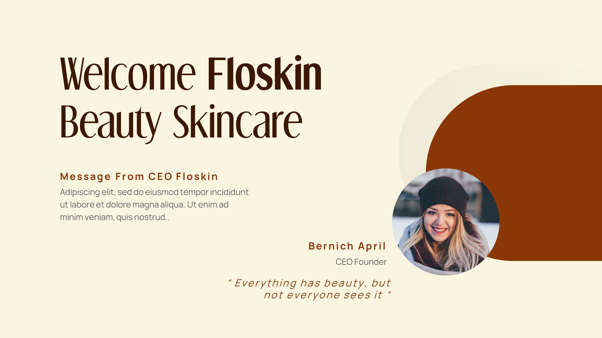 Floskin - Beauty Skincare Powerpoint Template, Presentation Templates