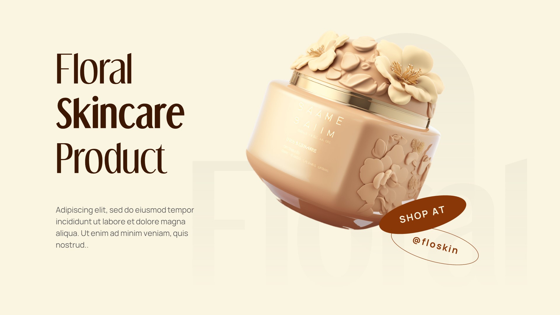 Floskin - Beauty Skincare Powerpoint Template, Presentation Templates