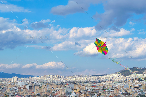 Kites over the Acropolis, Athens, Greece Stock Photo by wirestock ...