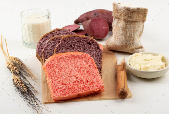 Pink and Purple Sliced Bread Stock Photo by ikadapurhangus | PhotoDune