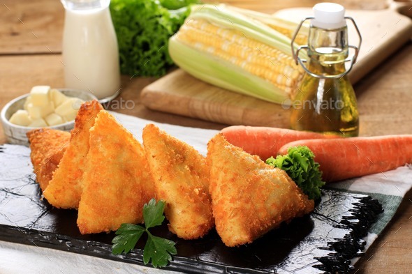 Risoles, Indonesian Traditional Snack, Served on Black SLate Plate ...