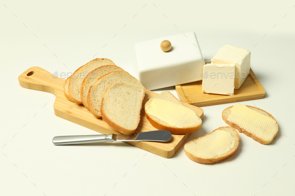 Concept of breakfast, eat food with butter Stock Photo by AtlasComposer