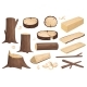 Wood Logs Set, Vectors | GraphicRiver