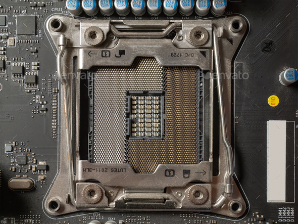 computer mainboard CPU socket detail Stock Photo by markusgann | PhotoDune