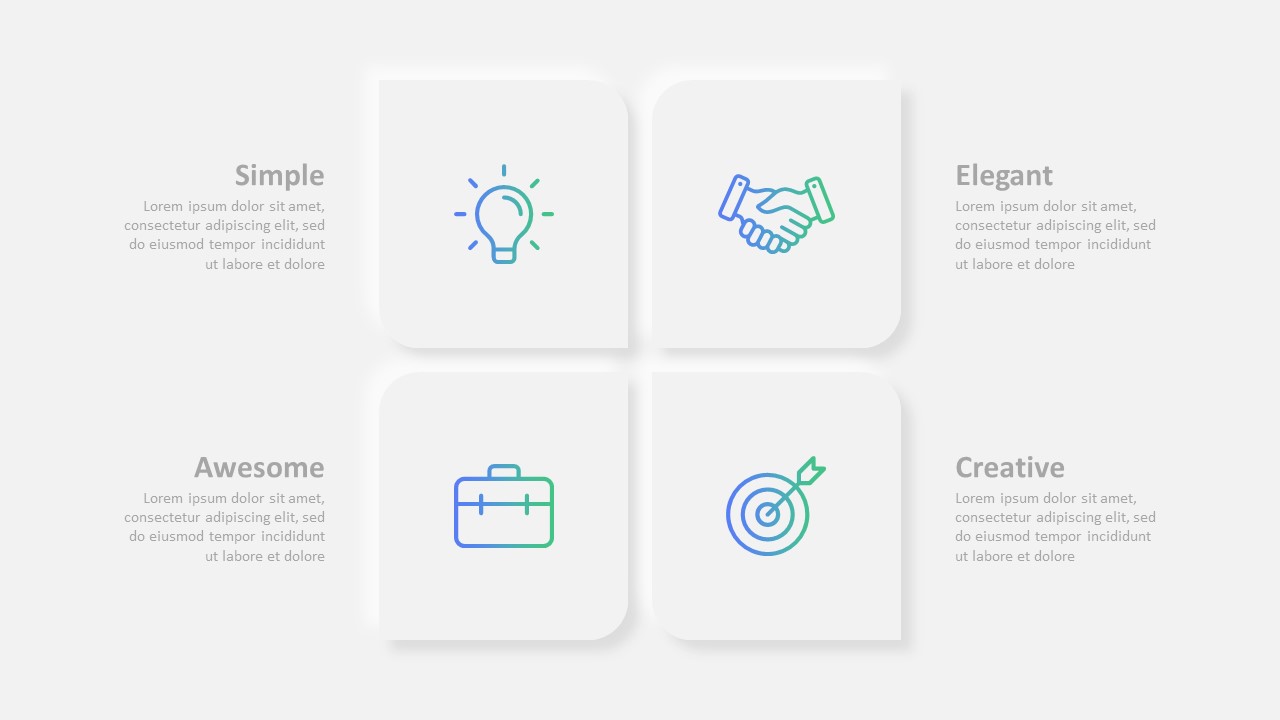 Neumorphic Animated Google Slides Template Designs, Presentation Templates