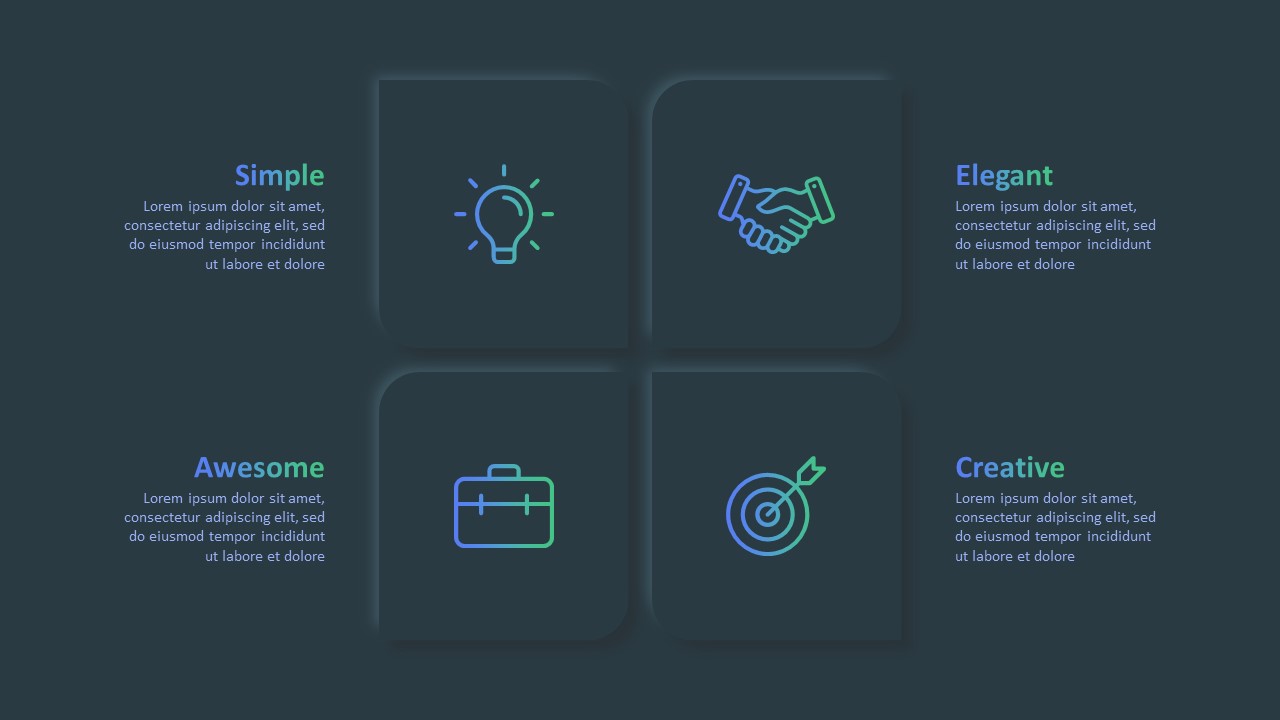 Neumorphic Animated Google Slides Template Designs, Presentation Templates
