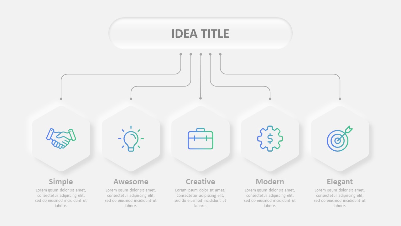 Neumorphic Animated Google Slides Template Designs, Presentation Templates