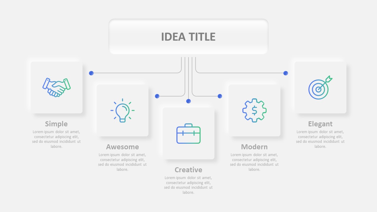 Neumorphic Animated Google Slides Template Designs, Presentation Templates