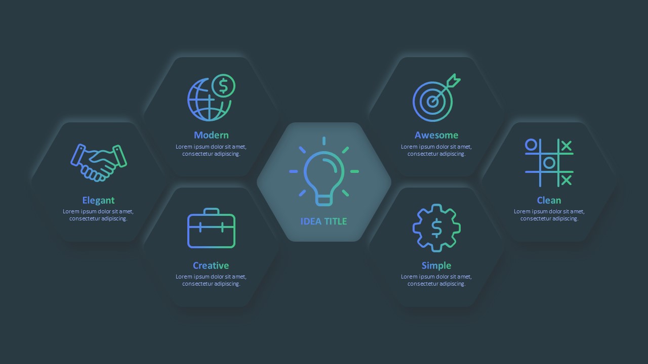 Neumorphic Animated Google Slides Template Designs, Presentation Templates