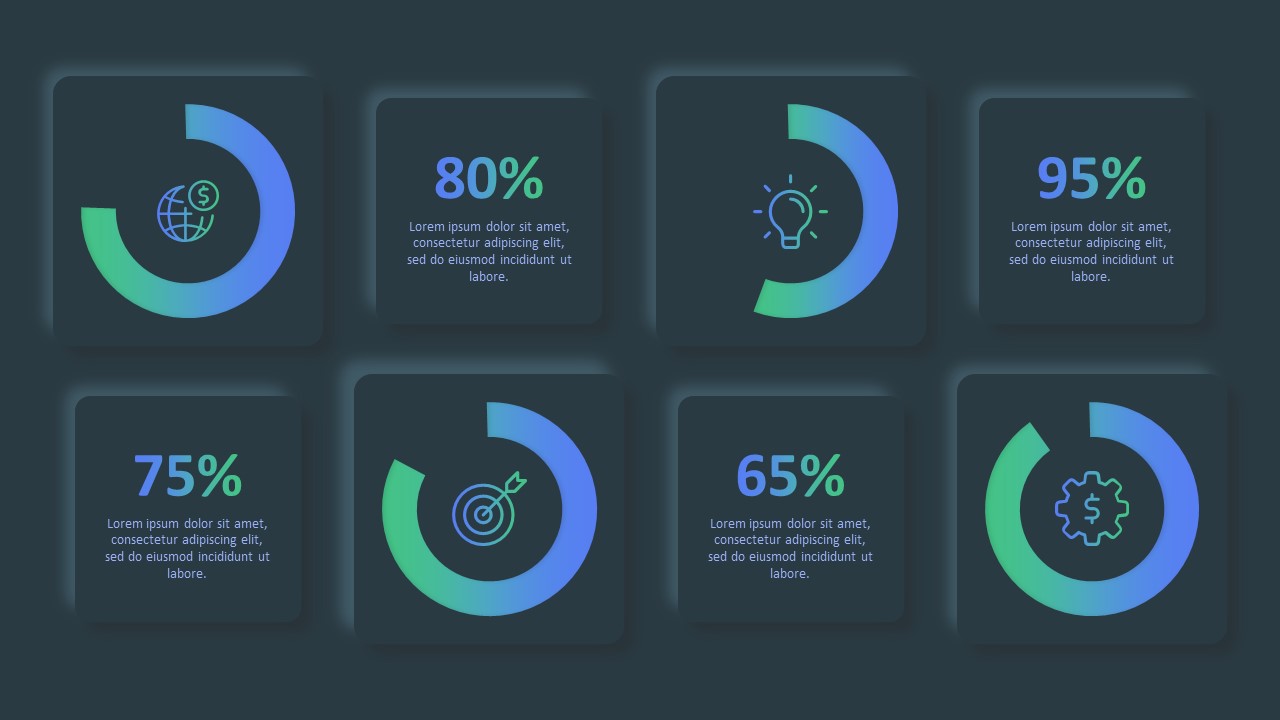 Neumorphic Animated Google Slides Template Designs, Presentation Templates