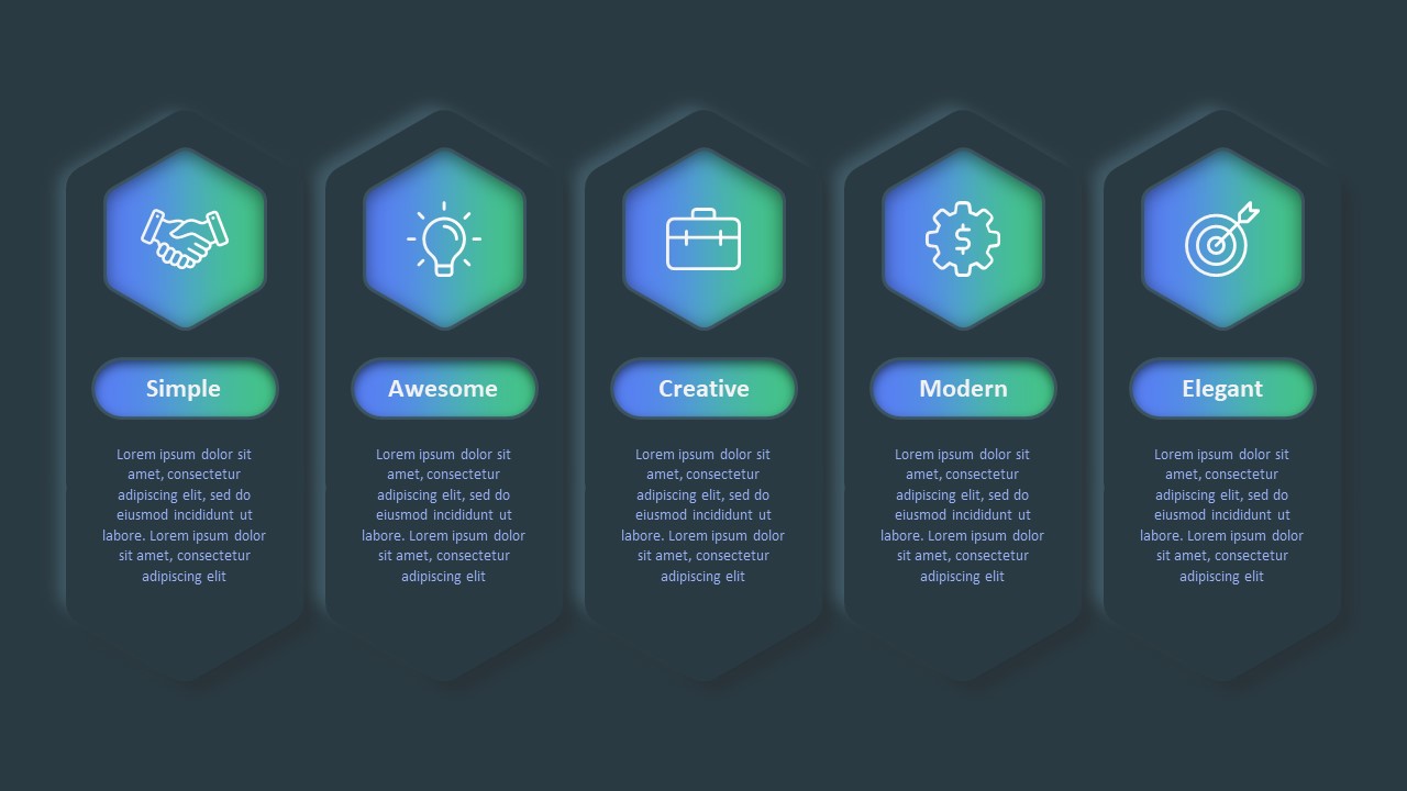 Neumorphic Animated Google Slides Template Designs, Presentation Templates