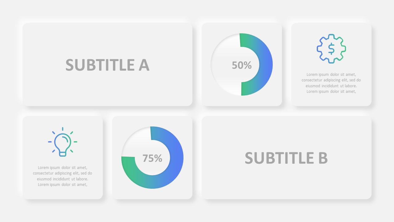 Neumorphic Animated Google Slides Template Designs, Presentation Templates