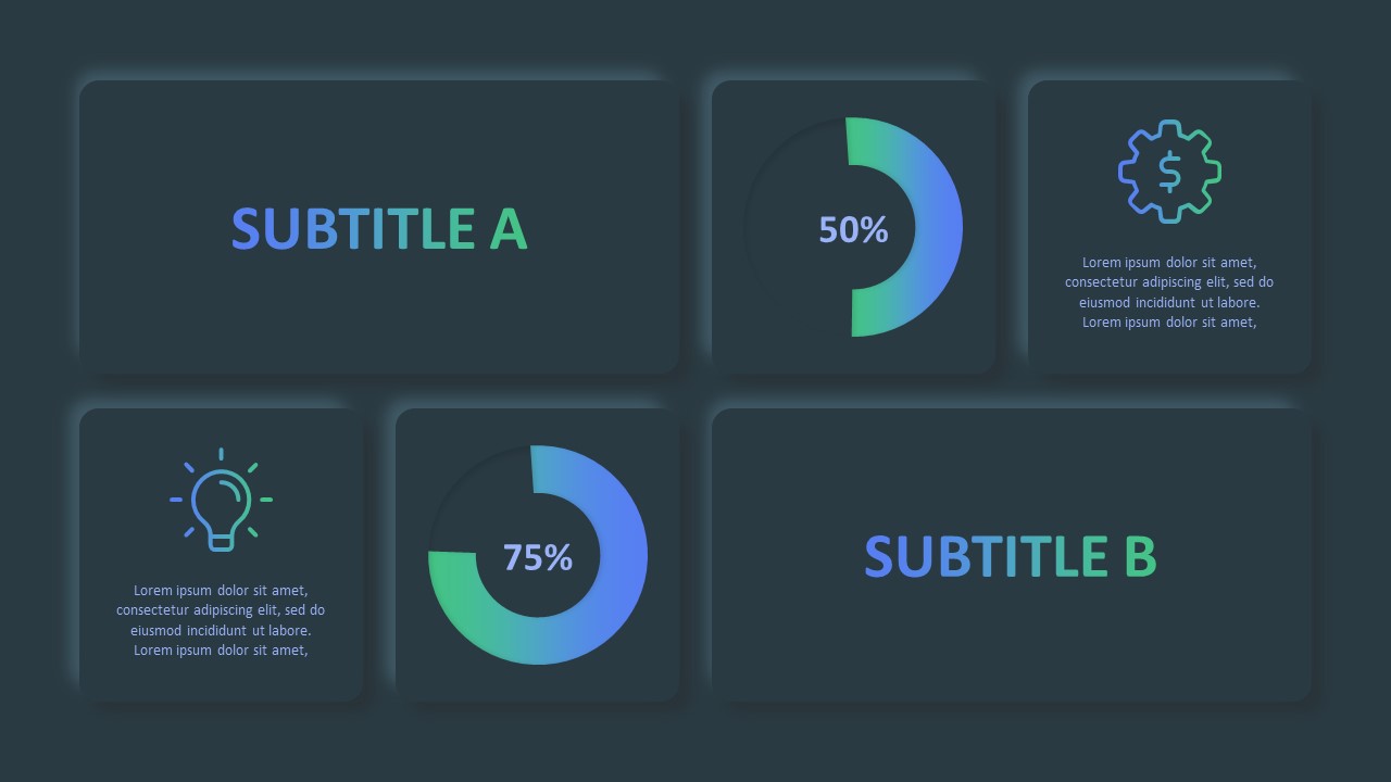 Neumorphic Animated Google Slides Template Designs, Presentation Templates