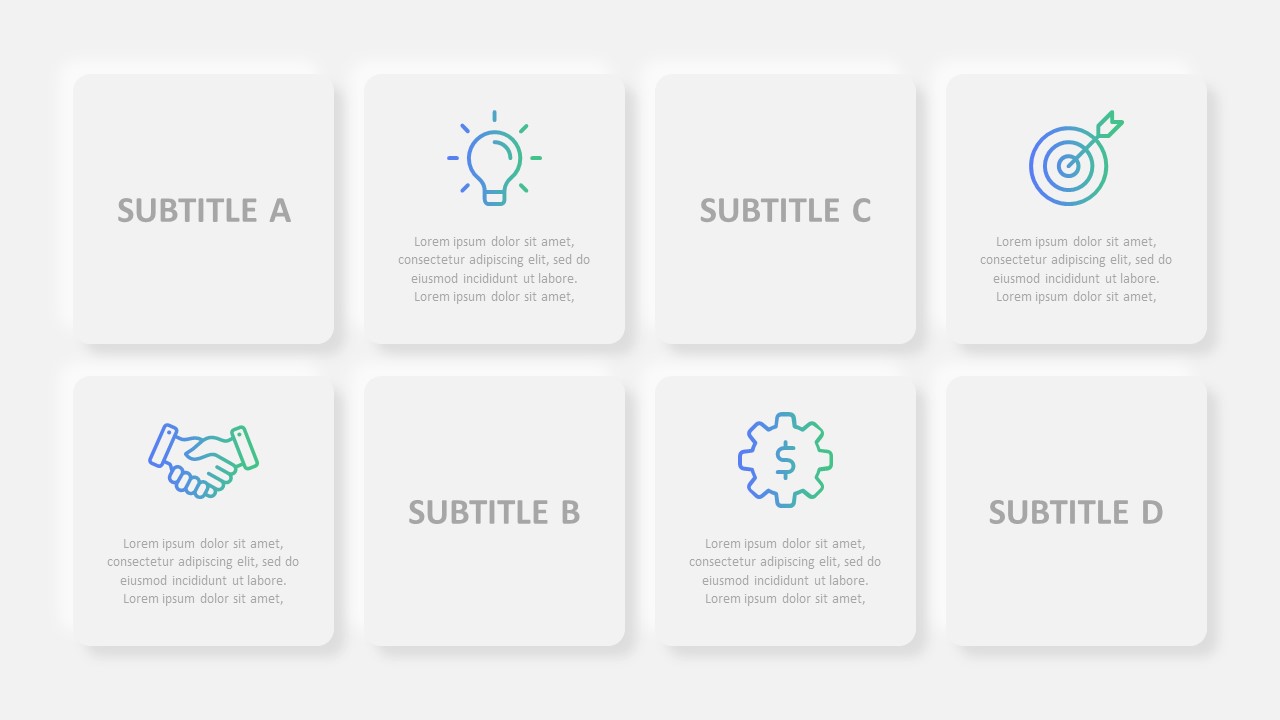 Neumorphic Animated Google Slides Template Designs, Presentation Templates