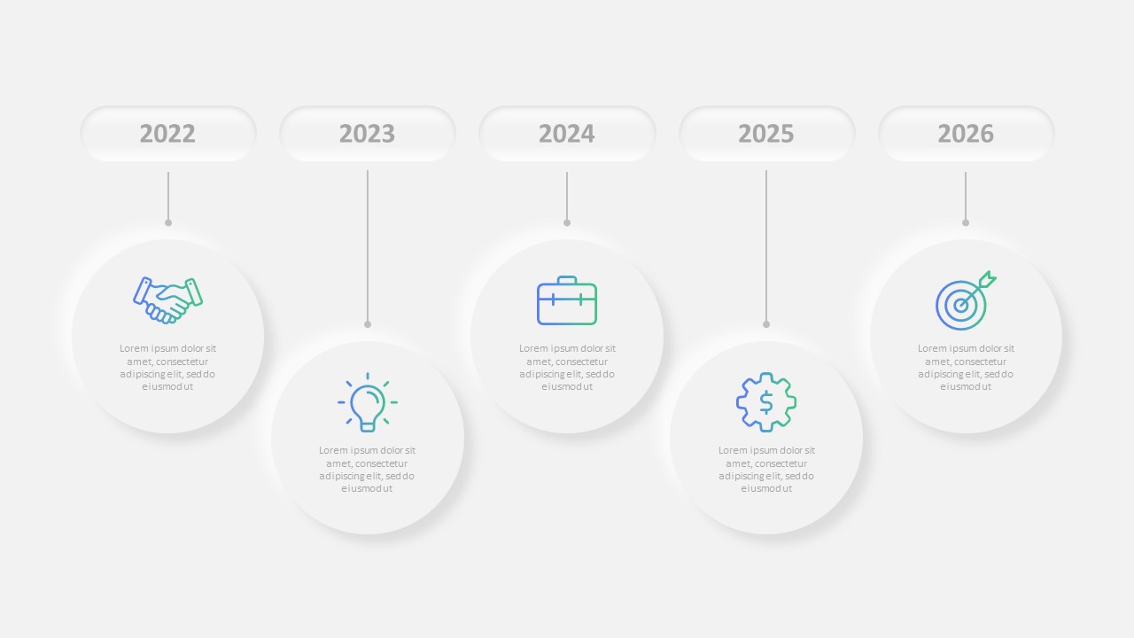 Neumorphic Animated Google Slides Template Designs, Presentation Templates