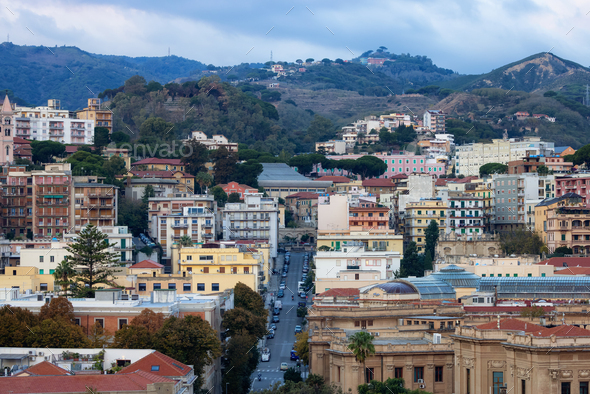 Homes and Apartment Buildings in a touristic city Messina, Sicilia ...