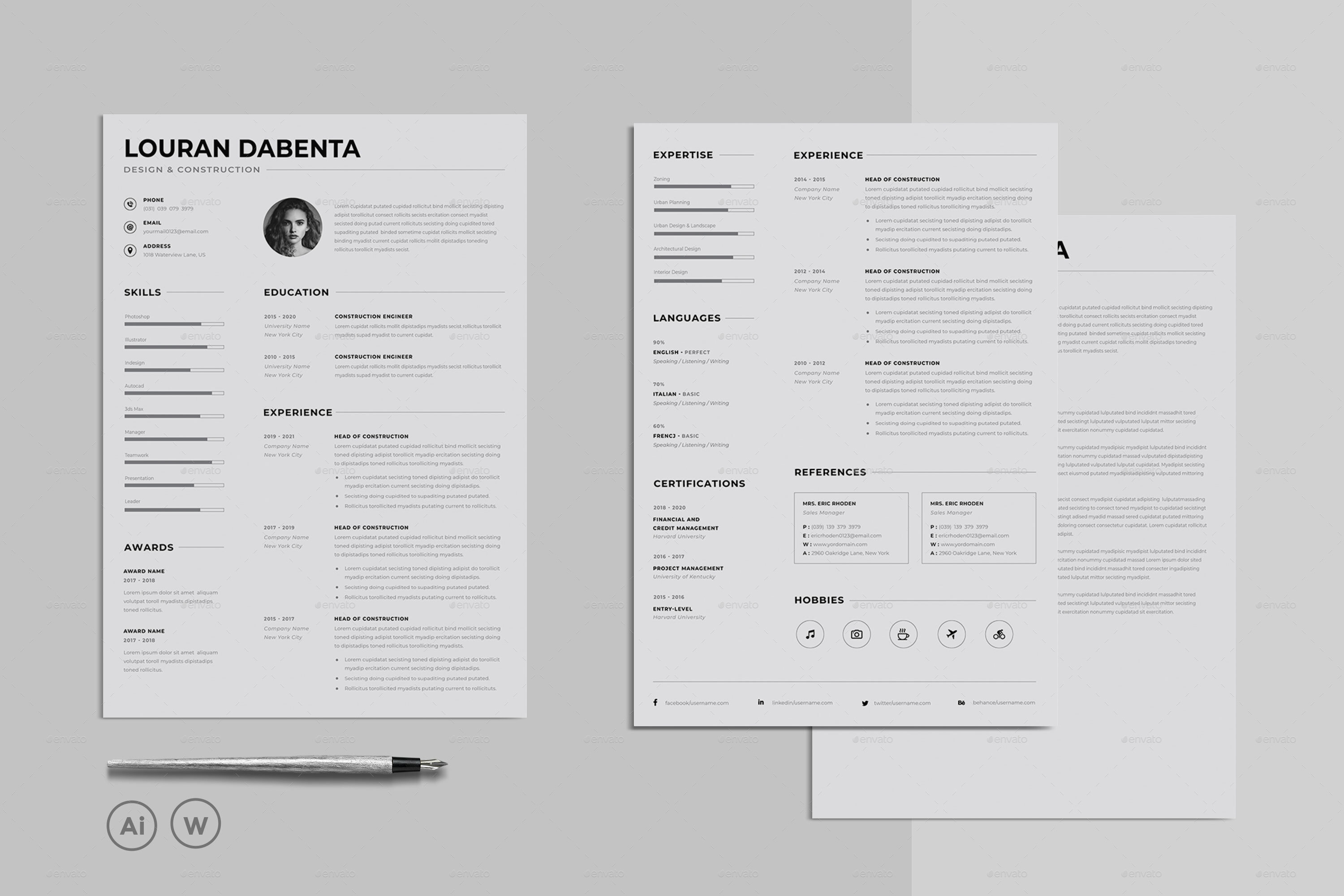 Clean CV Resume, Print Templates | GraphicRiver
