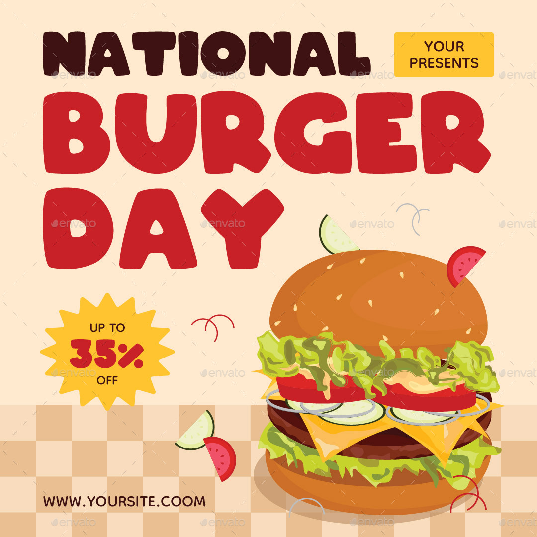 National Burger Day Flyer, Print Templates | GraphicRiver