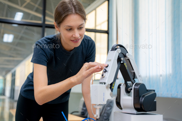 High Tech Robotic Arm with an Artificial Intelligence Computer ...