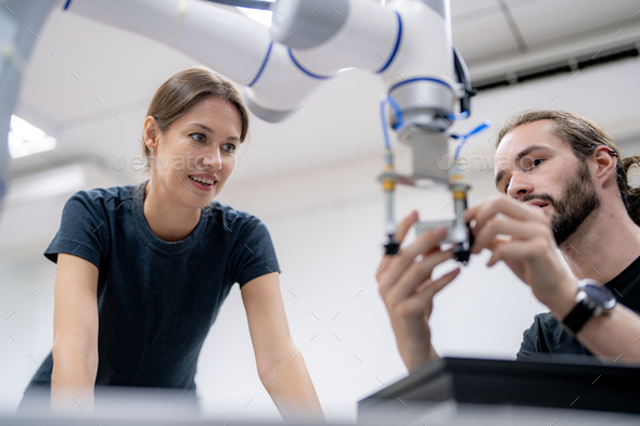High Tech Robotic Arm with an Artificial Intelligence Computer ...