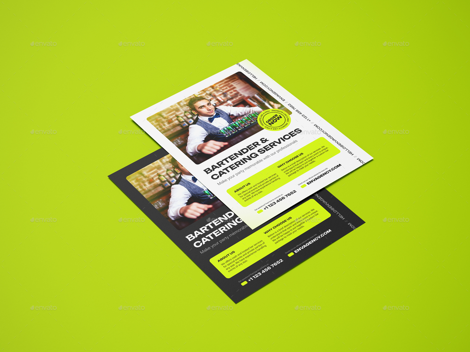 Bartender and Catering Services Multi Purpose Flyer Template, Print ...