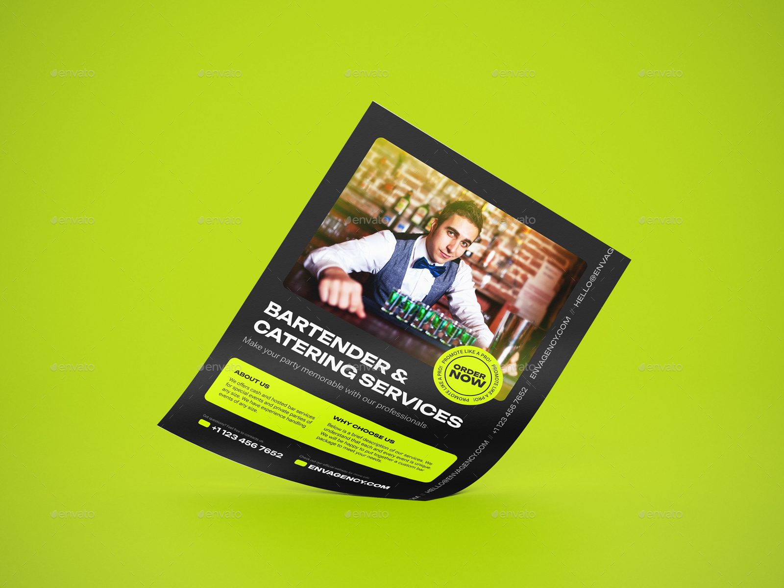 Bartender and Catering Services Multi Purpose Flyer Template, Print ...