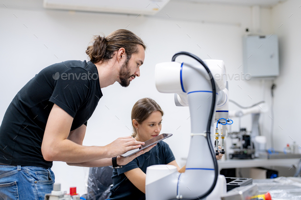High Tech Robotic Arm with an Artificial Intelligence Computer ...