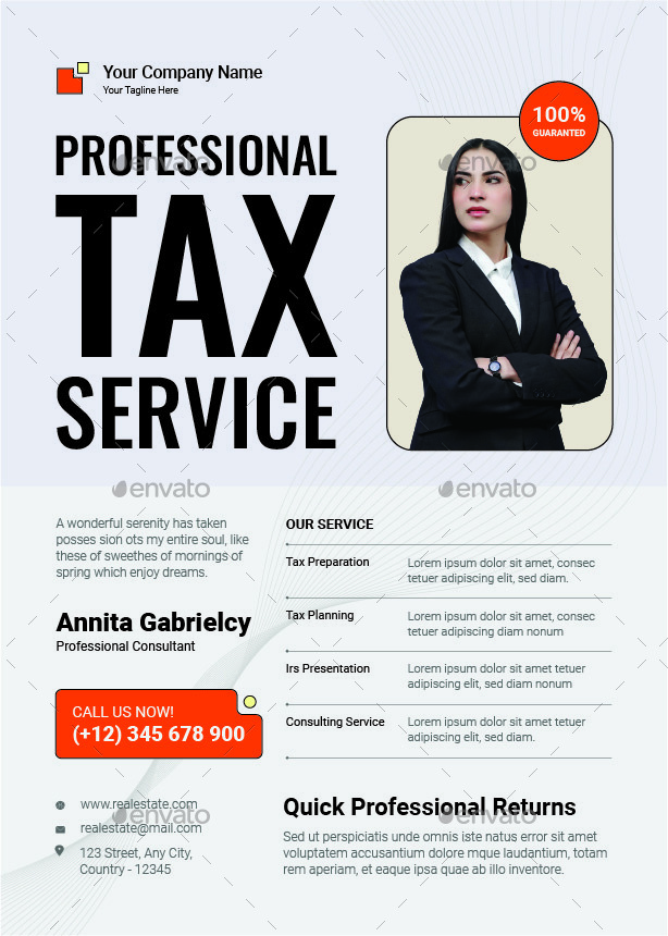 Tax Consultant Flyer, Print Templates | GraphicRiver