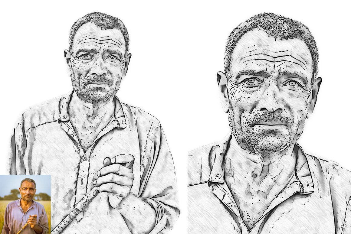 Easy Pencil Drawing Photoshop Action, Add-ons | GraphicRiver