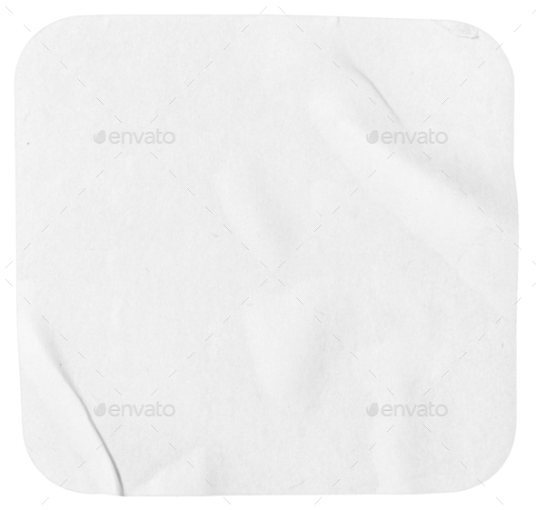 Blank white square sticker isolated on white background Stock Photo by ...