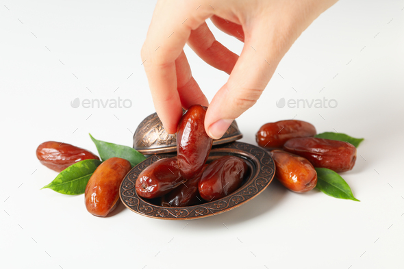 Concept of sweet and tasty food, dates Stock Photo by AtlasComposer