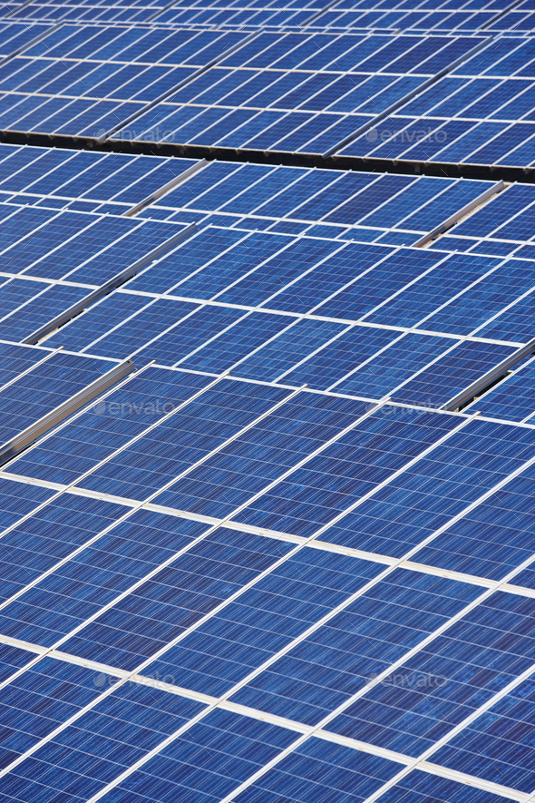 Solar panel plant. Sustainable renewable power energy. Stock Photo by ...