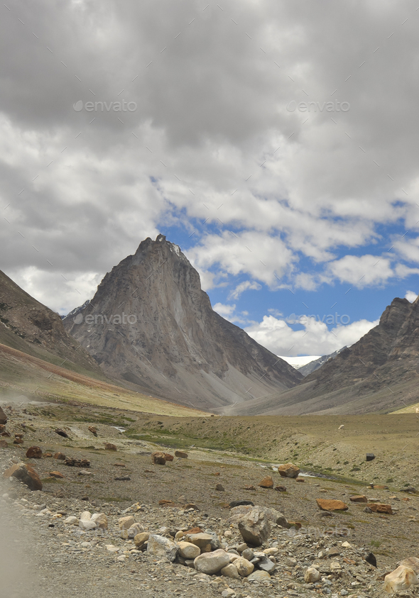 Mount Gumbok Rangan (Gonbo Rangjon). A Tibetan Buddhist sacred mountain ...