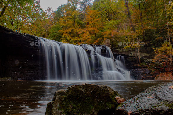 Autumn waterfall in West Virginia Stock Photo by hokietim | PhotoDune