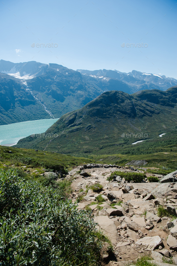 Besseggen ridge over Gjende lake in Jotunheimen National Park, Norway ...