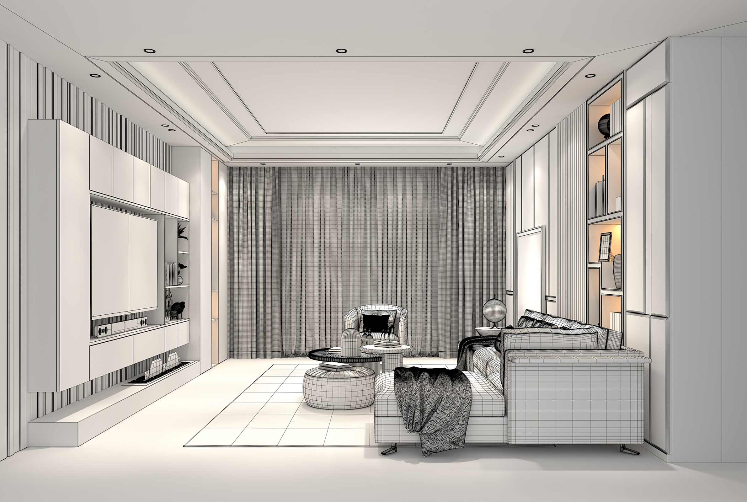 Modern Living Room Scene 4 by nhattuankts | 3DOcean