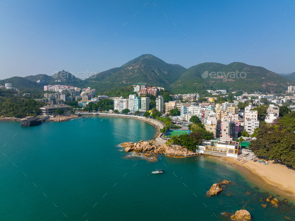 Top view of Stanley downtown in Hong Kong city Stock Photo by leungchopan