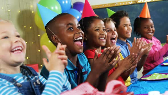 Kids clapping their hands during birthday party 4k, Stock Footage ...