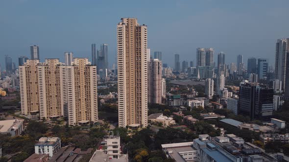 Modern City High Rise Skyscraper Buildings. Aerial View Of The ...