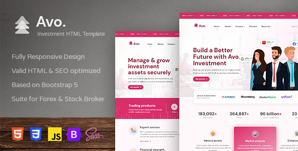 Avo - Finance and Investment HTML Template by Indonez | ThemeForest