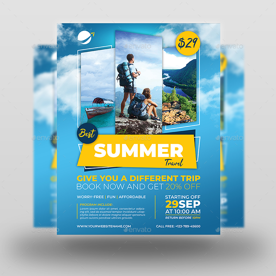Tour and Travel Flyer Template Vol.5, Print Templates | GraphicRiver