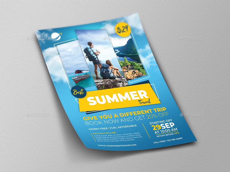 Tour and Travel Flyer Template Vol.5, Print Templates | GraphicRiver