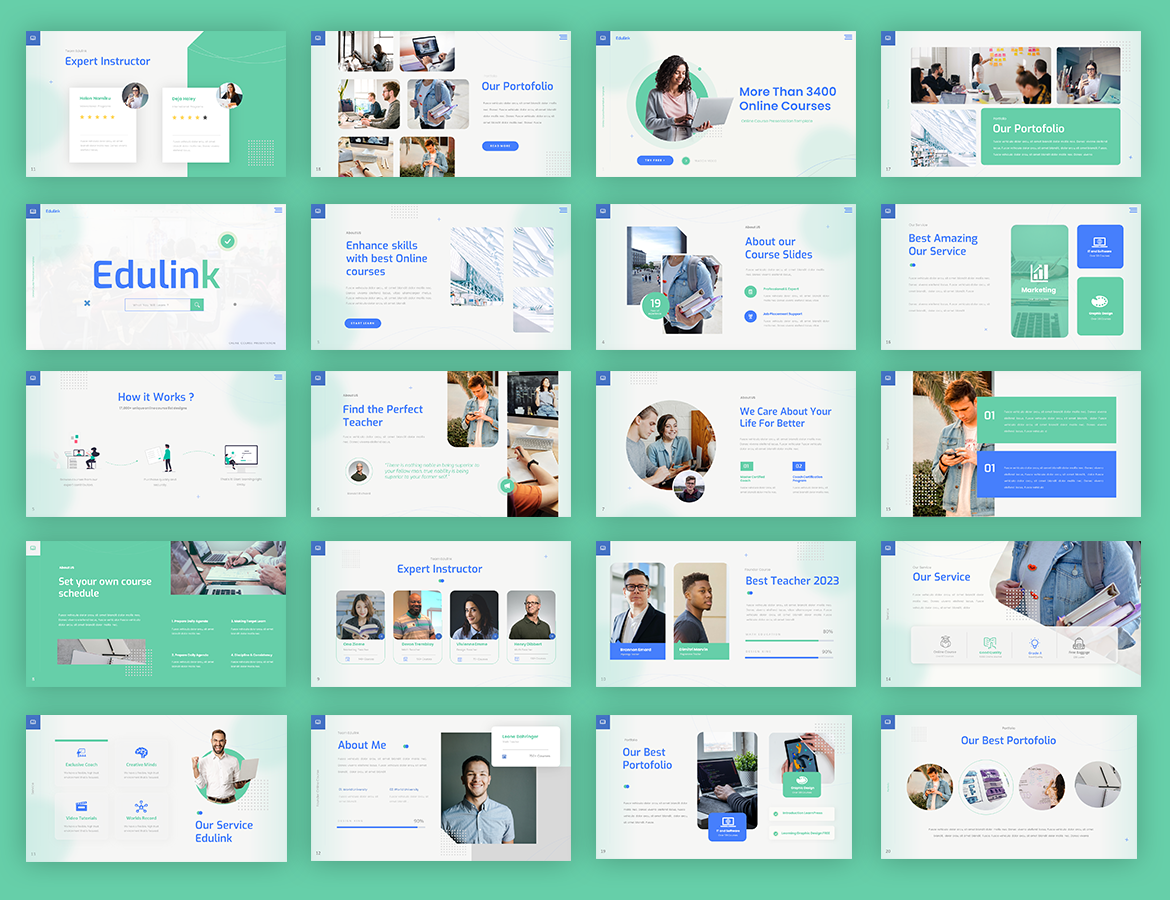E-Course and Education Presentation Template, Presentation Templates