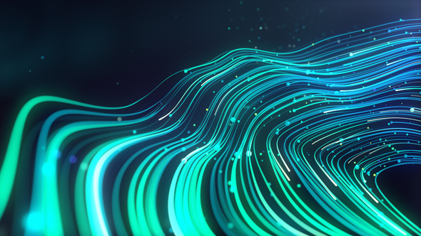 Blue Circle Tech Particles logo string, After Effects Project Files