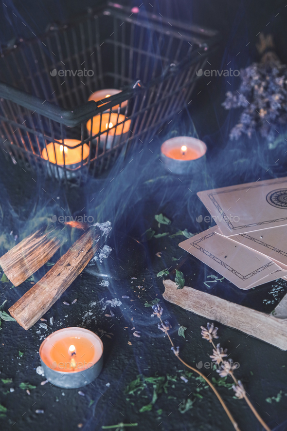 Tarot, astrology,Esoteric, Occult mystical ritual scene of sorcery ...