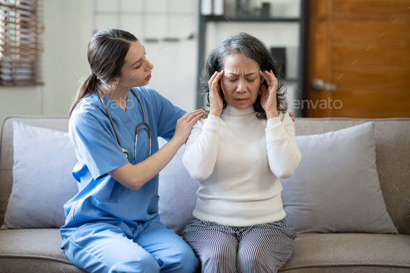 Female doctor holding female patient hands with compassion and comfort ...
