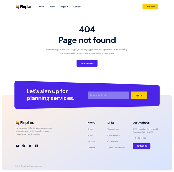 Finplan – Financial Planner & Advisor Elementor Template Kit by jegtheme