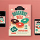 Pink Flat Design National Doughnut Week Flyer Set, Print Templates