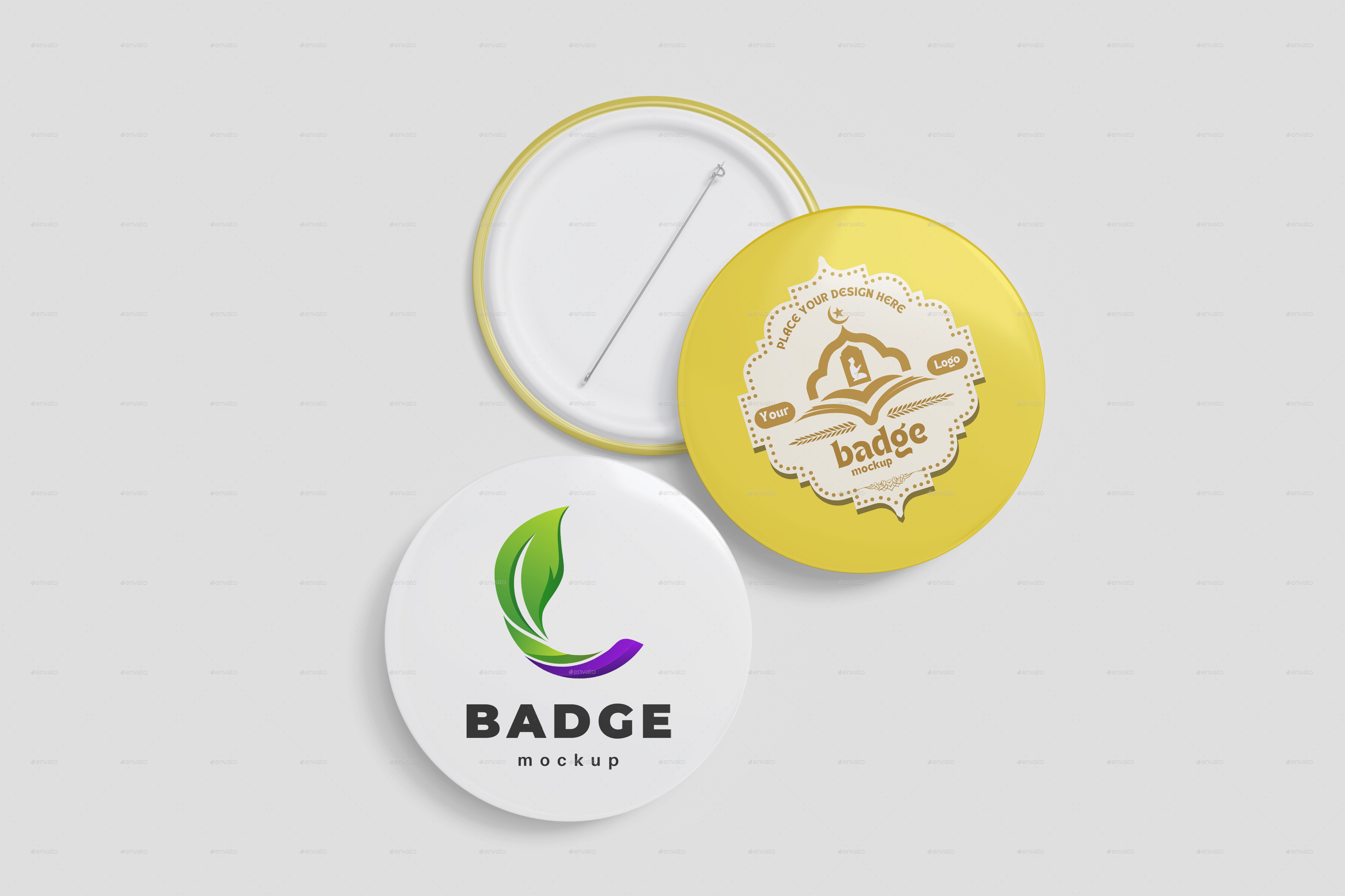 Glossy Pin Badge Logo Mockup, Graphics | GraphicRiver