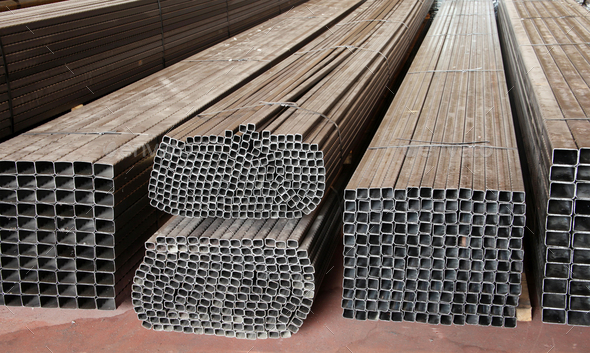 Steel profile pipe Stock Photo by safakc1 | PhotoDune